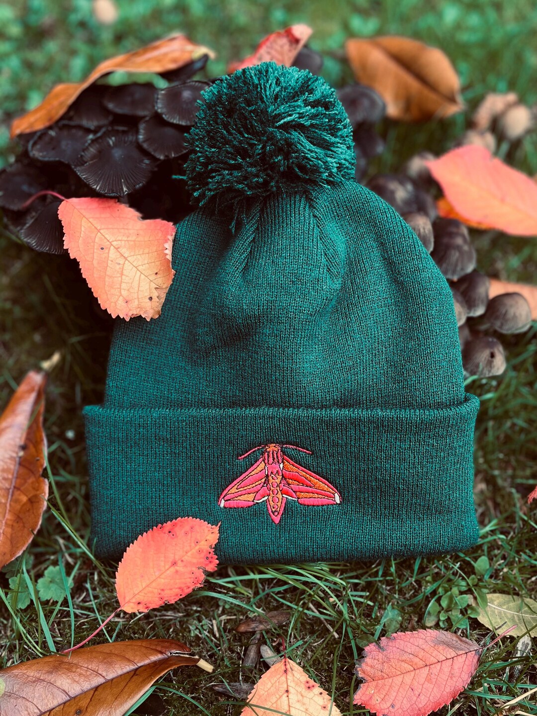 Elephant Hawk Moth Beanie Bobble Hat - Etsy