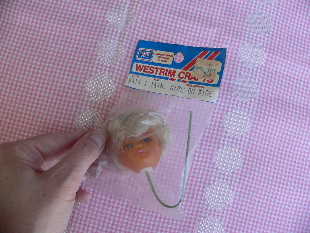 Vintage 1980s Doll Head Girl on Wire for Doll Making by Westrim Crafts ...