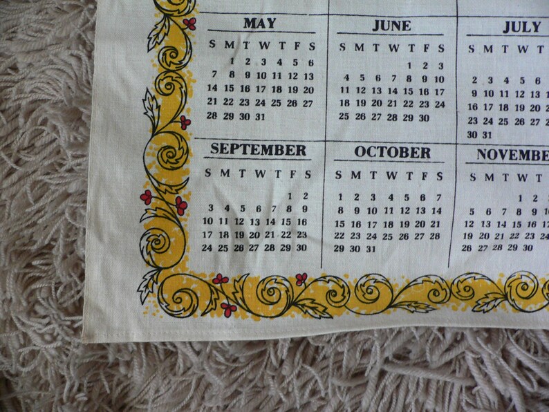 Vintage 1965 Bless This House Calendar Linen Wall Hanging - Etsy