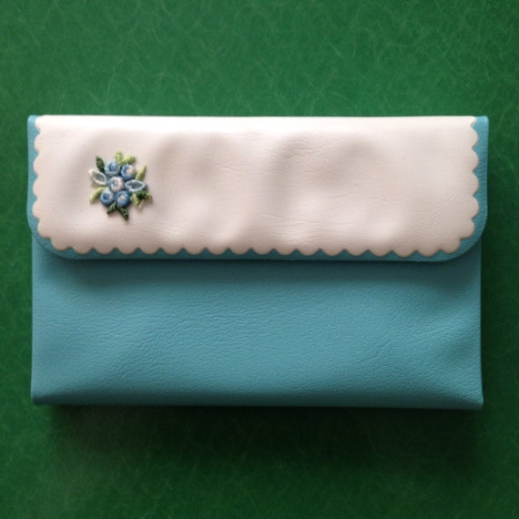 Vintage Blue Shaker Square Purse Secretary With Scalloped Edge - Etsy