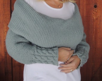 Knitting Pattern - Sleeve Scarf Sweater Wrap - Instand Download PDF - Etsy