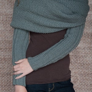 Knitting Pattern - Sleeve Scarf Sweater Wrap - Instant Download PDF - Etsy