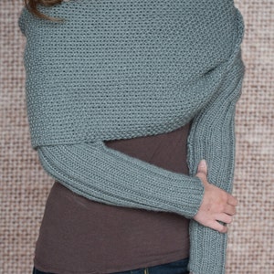 Knitting Pattern - Sleeve Scarf Sweater Wrap - Instant Download PDF - Etsy