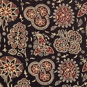 Indian Block Print, Cotton Print, Black Block Print Fabric, Dress ...