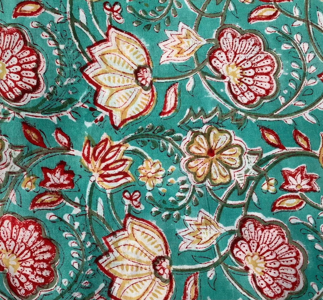 Indian Block Print, Handprinted Cotton, Dress Materials, 100% Cotton ...