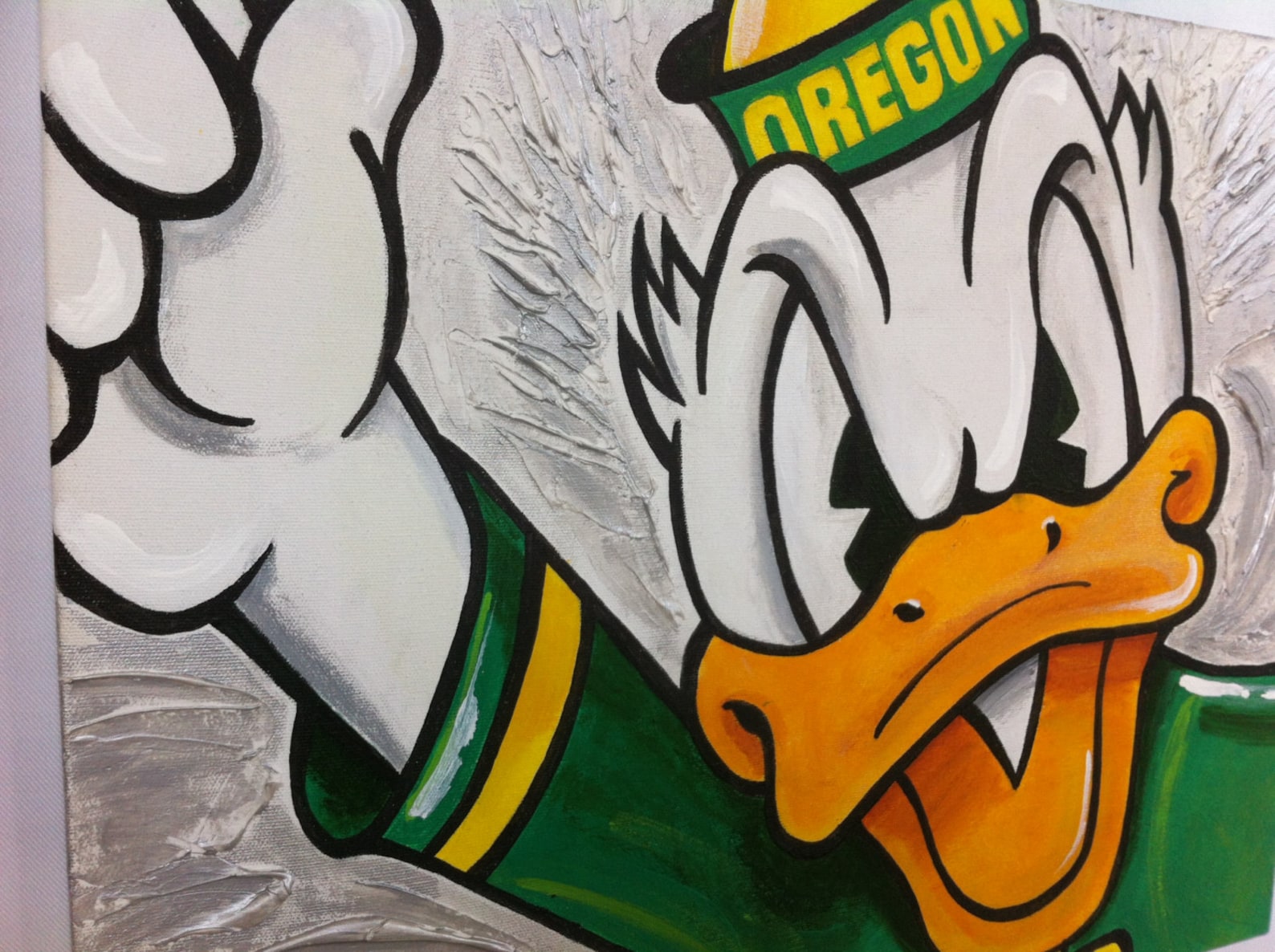 Oregon Ducks Puddles Painting: Hand-painted Mascot Art - Etsy