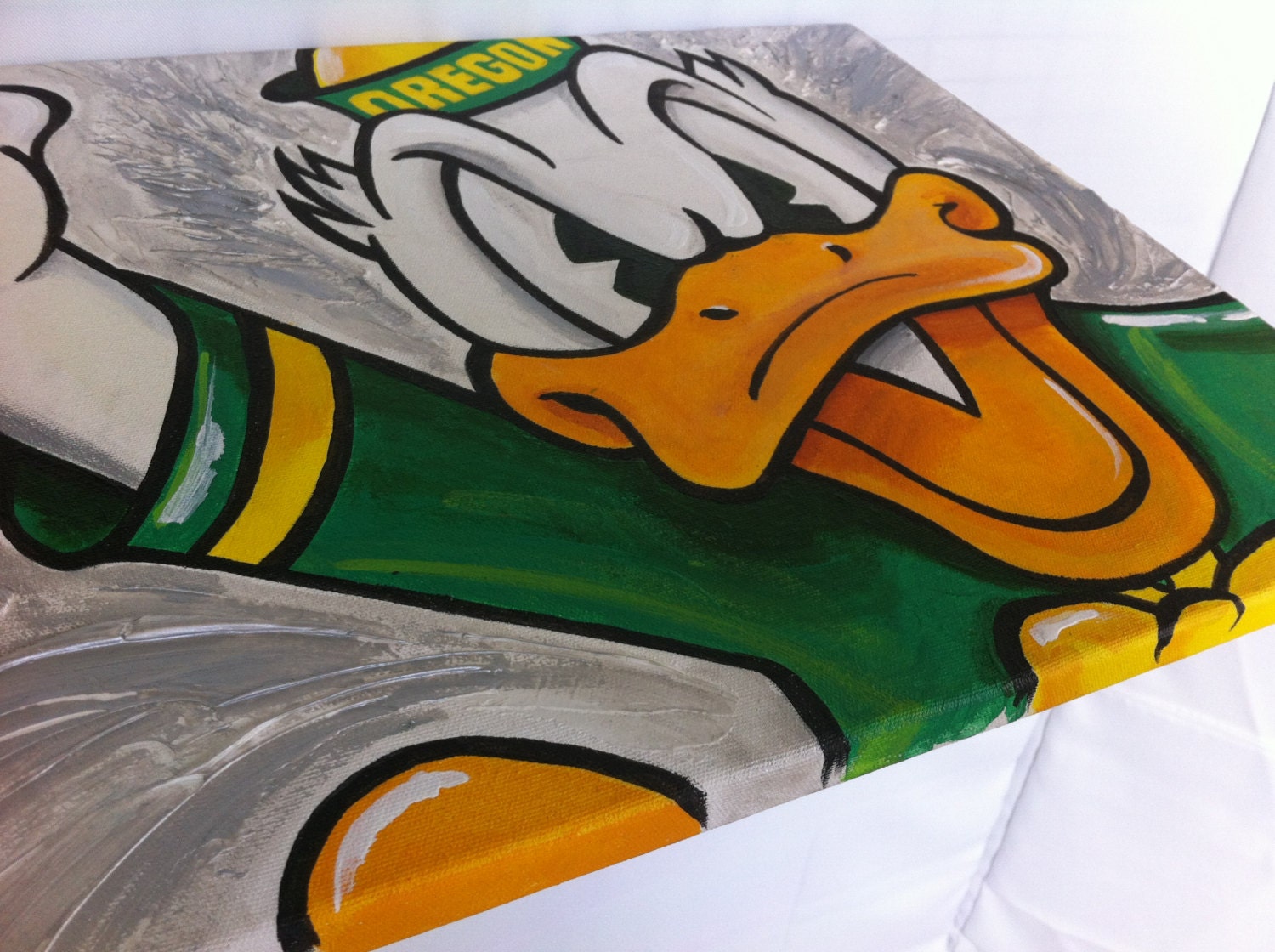 Oregon Ducks Puddles Painting: Hand-painted Mascot Art - Etsy