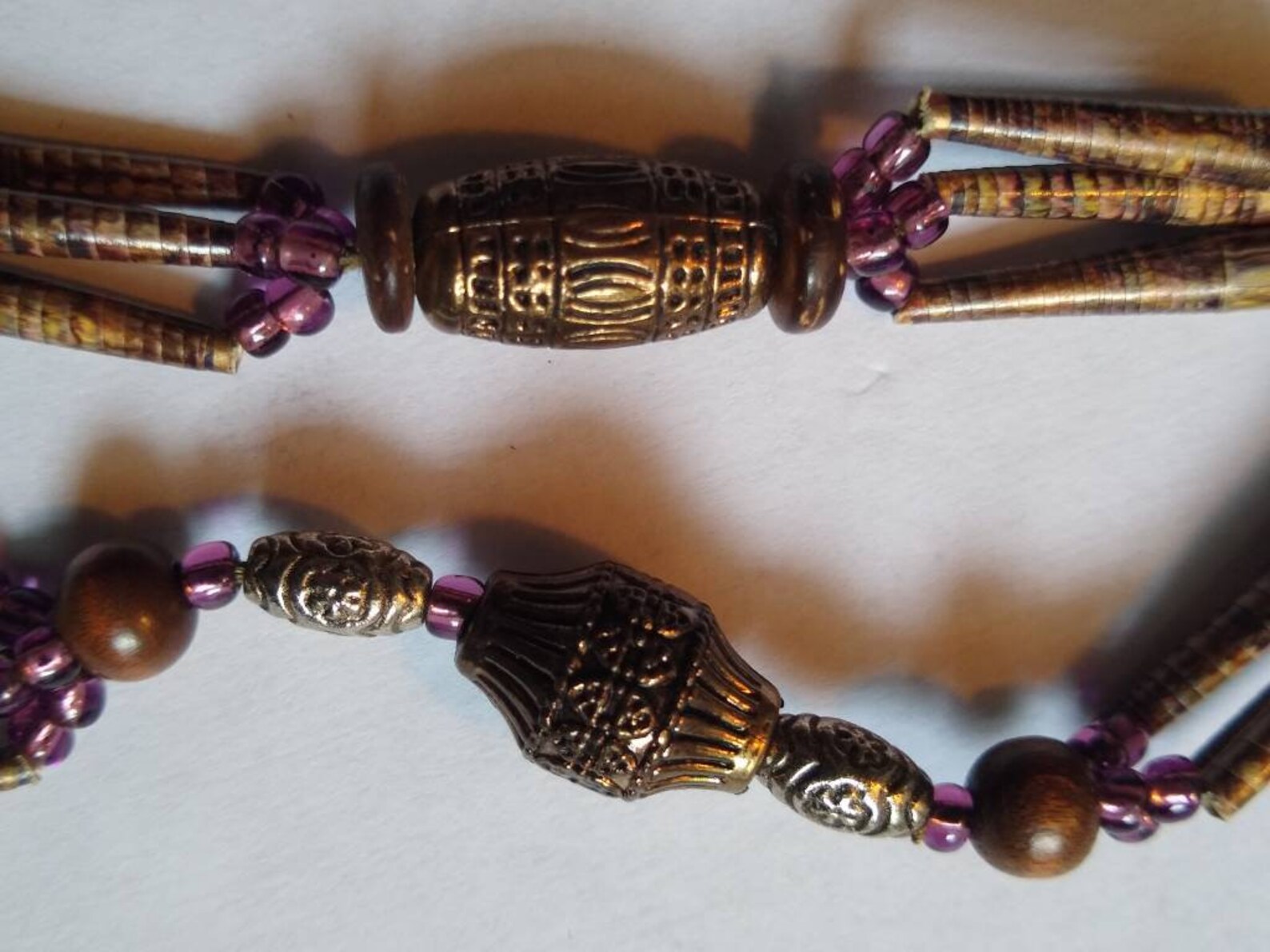 Recycled Rolled Newspaper Magazine Beaded Necklace - Etsy