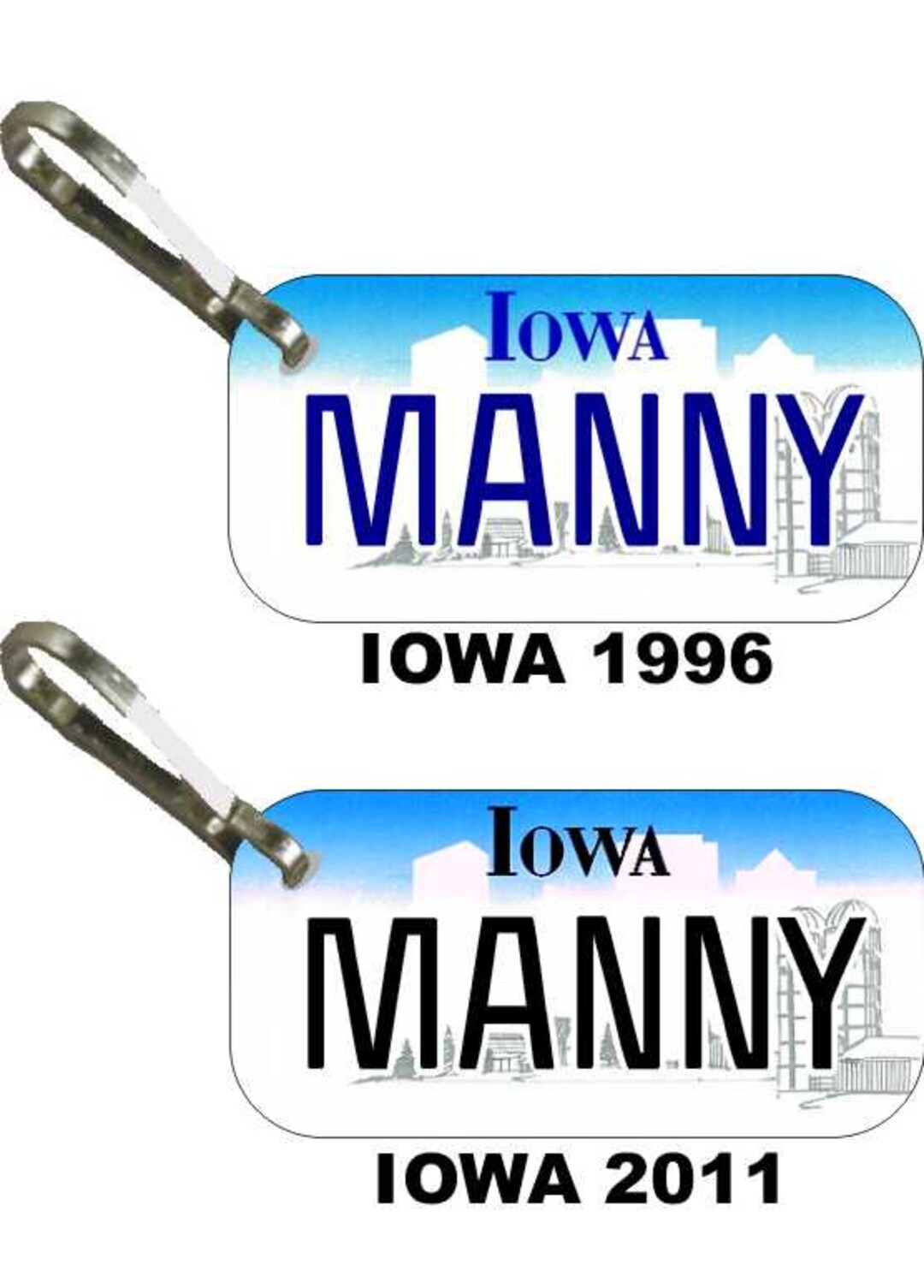 Personalized Iowa Replica License Plate Zipper Pull Overlaminated - Bag ...