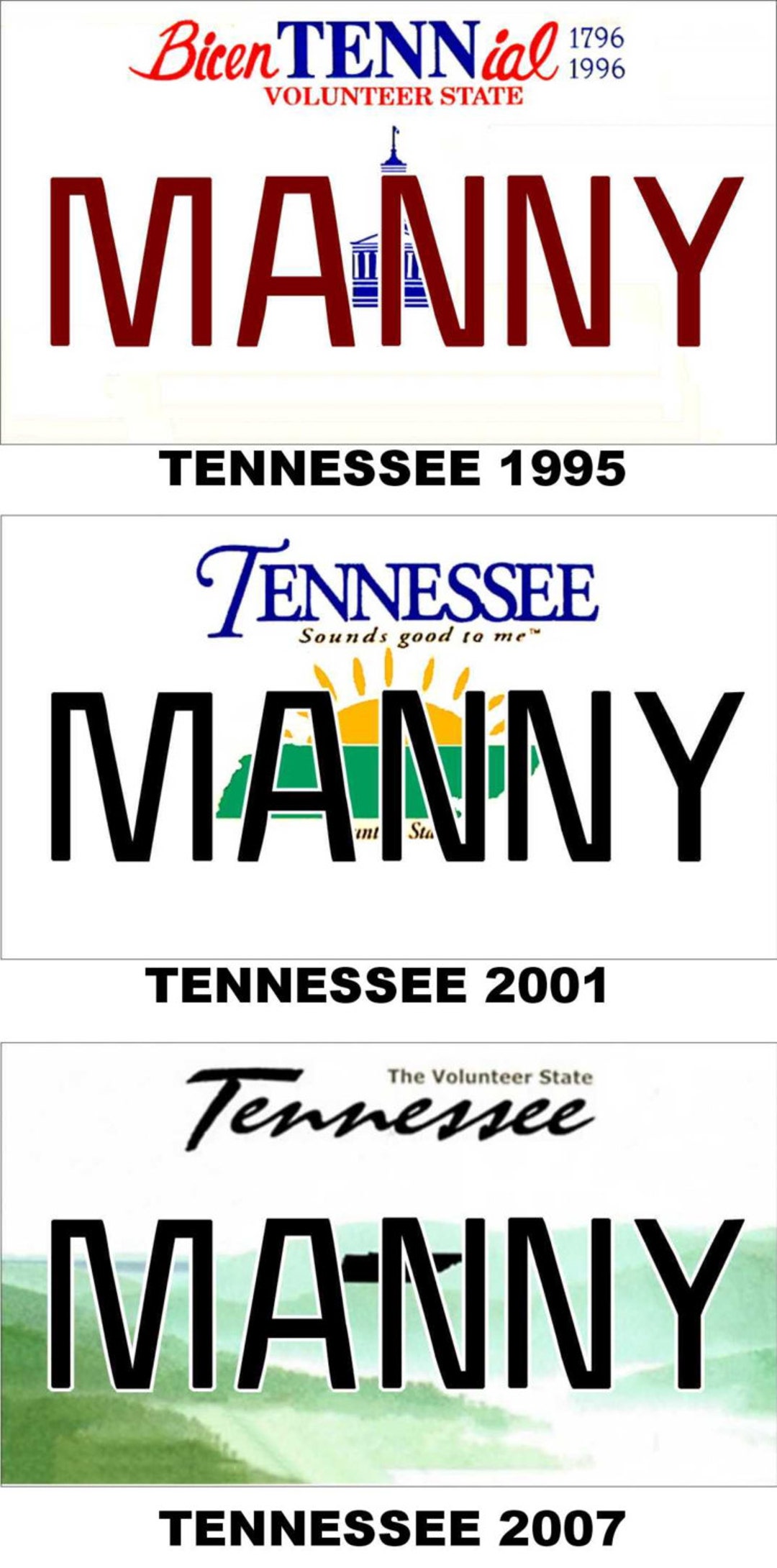 Personalized Tennessee Refrigerator Magnet State License Plate Replica ...