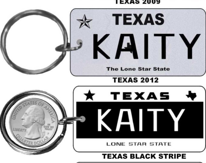 Personalized Texas Replica License Plate Keychain Overlaminated Key ...