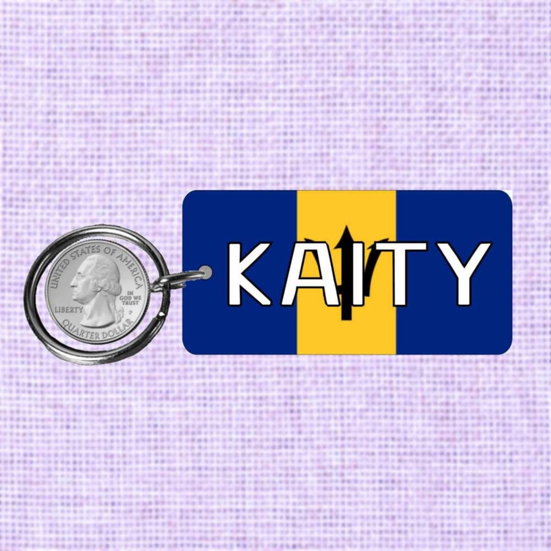 Personalized Barbados Country Flag Keychain - Etsy