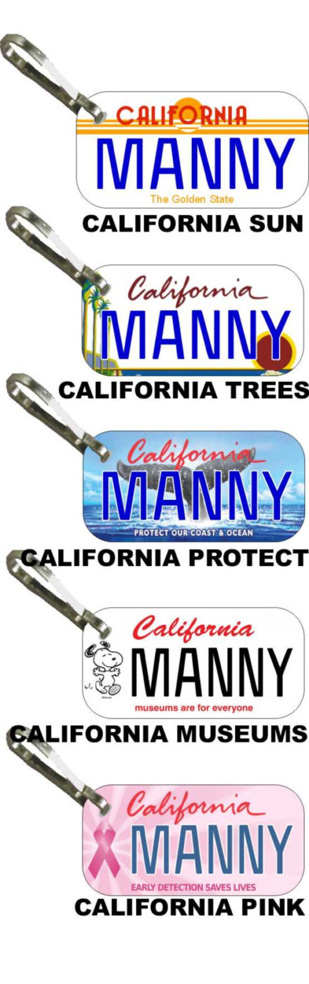 Personalized California Replica License Plate Zipper Pull Overlaminated ...