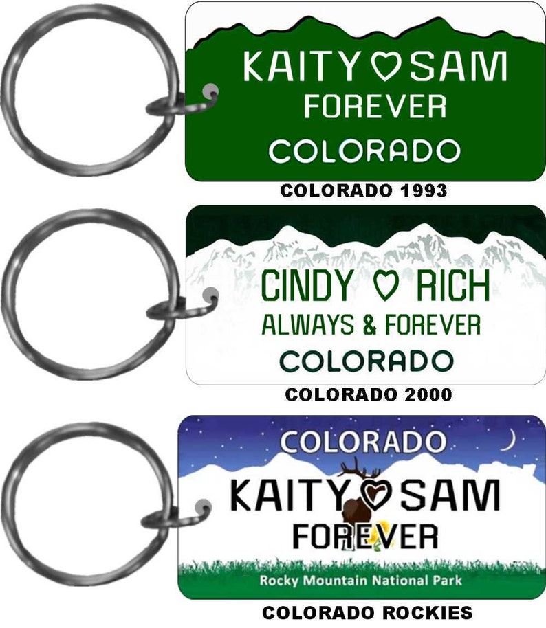 Personalized Colorado Replica License Plate Keychain Overlaminated ...