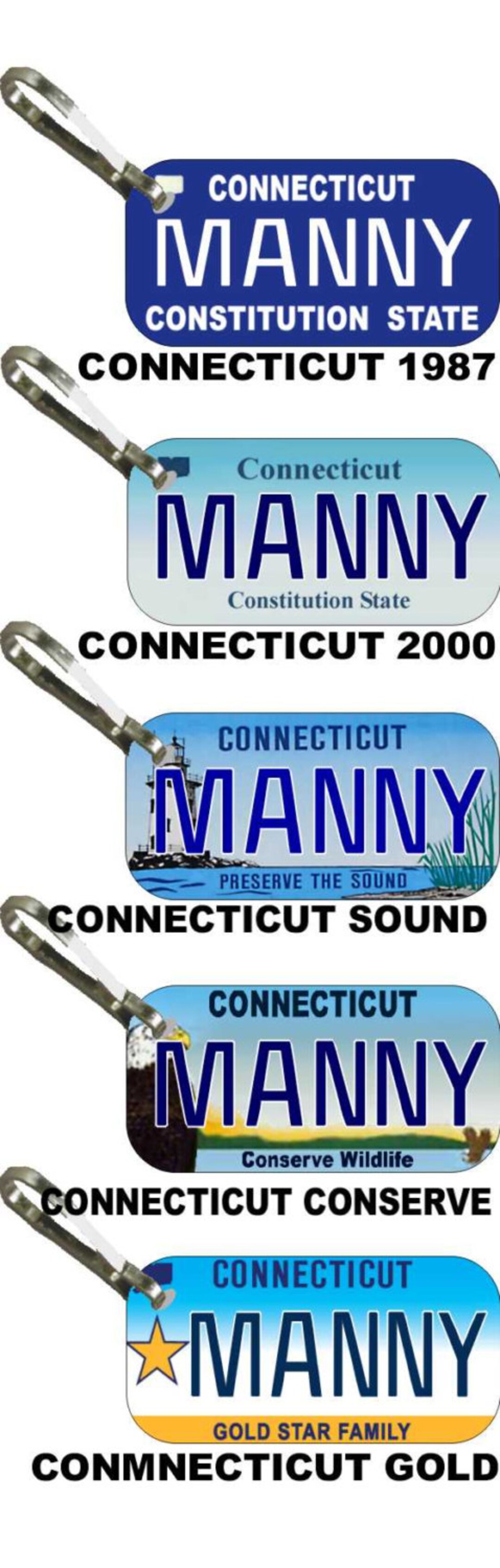 Personalized Connecticut Replica License Plate Zipper Pull ...