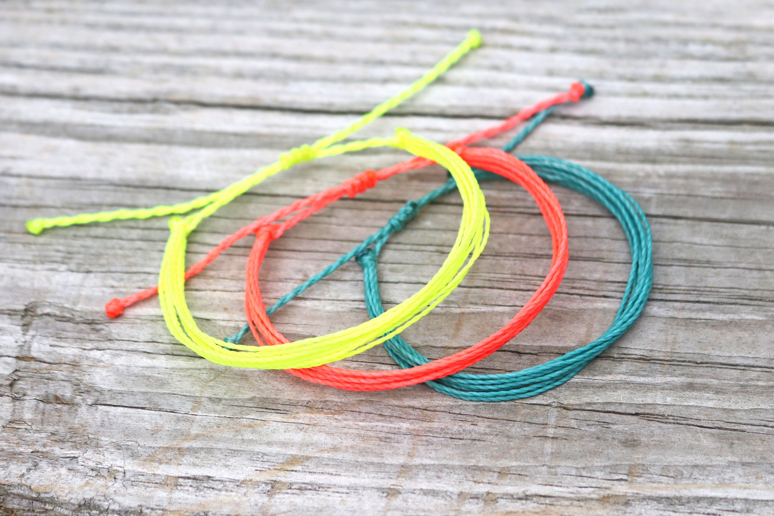 Solid Color String Bracelet // Adjustable Waterproof Bracelet // Unisex ...