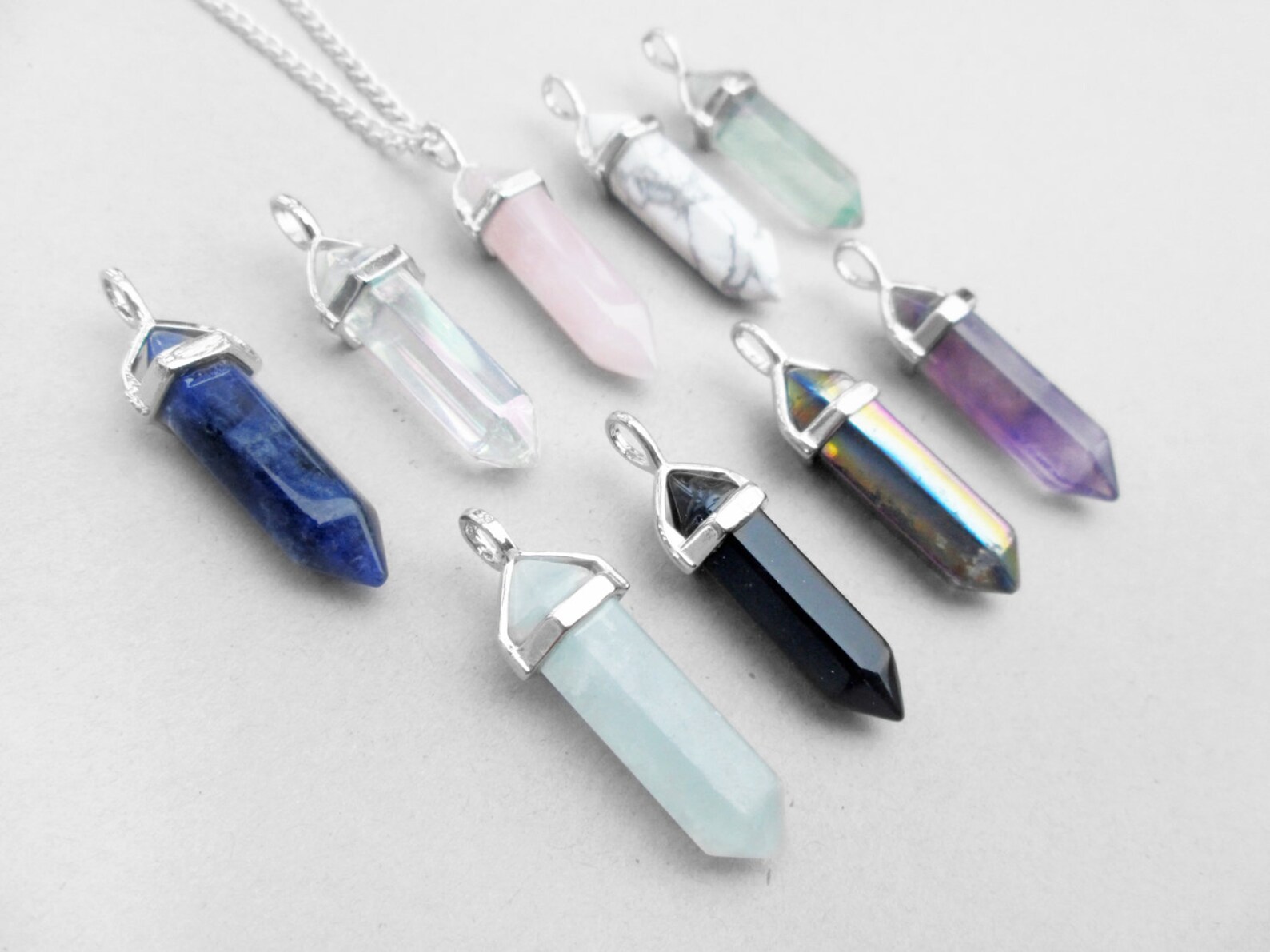 IMPERFECT Crystal Necklace / Quartz Necklace / Amethyst / - Etsy