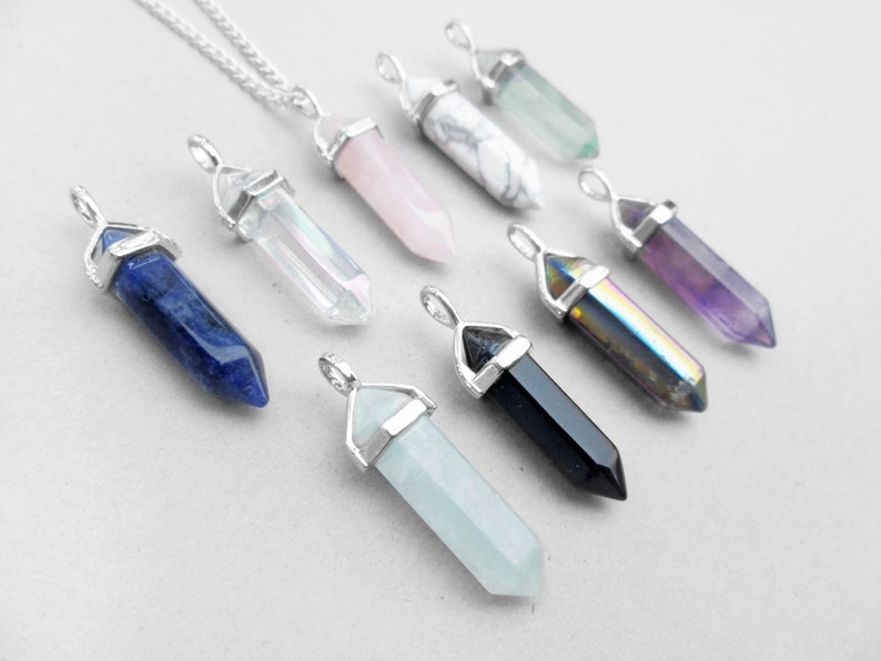 IMPERFECT Crystal Necklace / Quartz Necklace / Amethyst / Marble ...