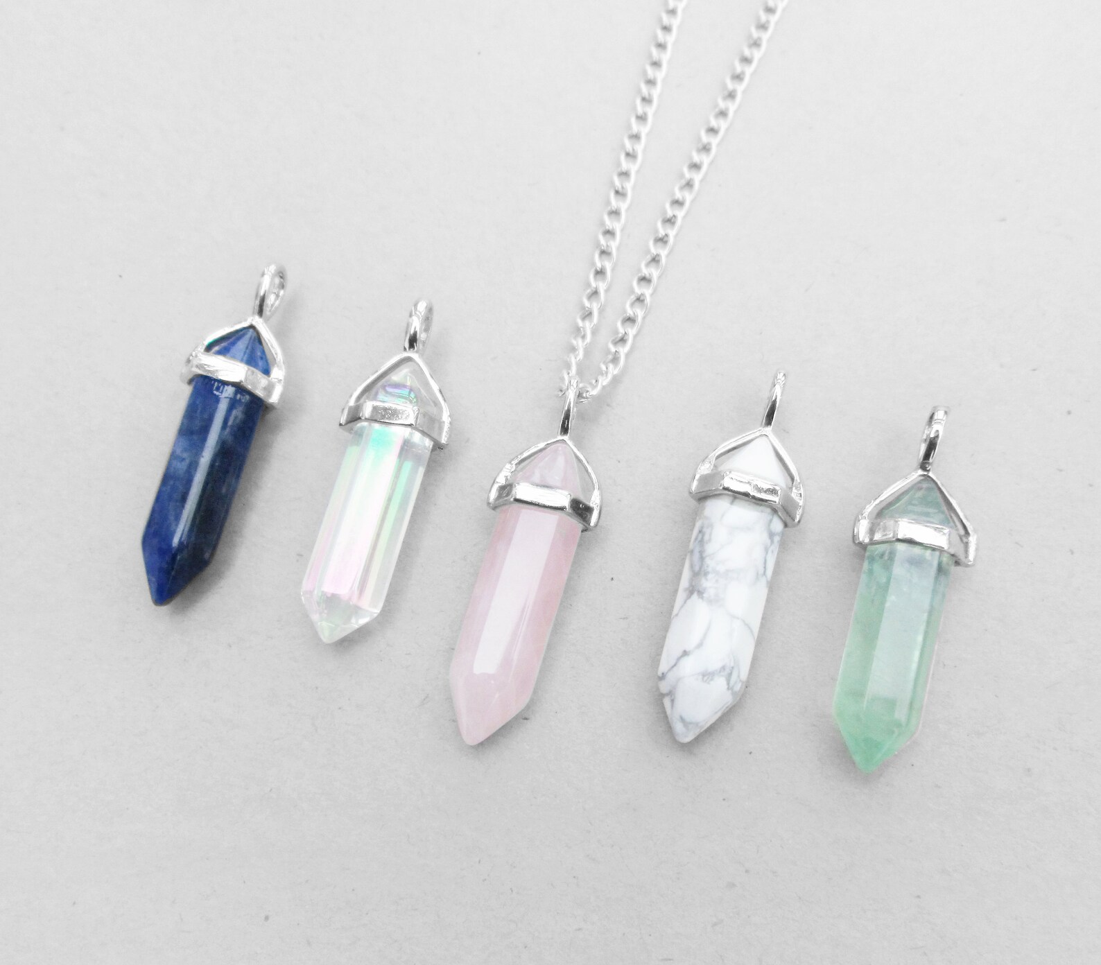 IMPERFECT Crystal Necklace / Quartz Necklace / Amethyst / Marble ...