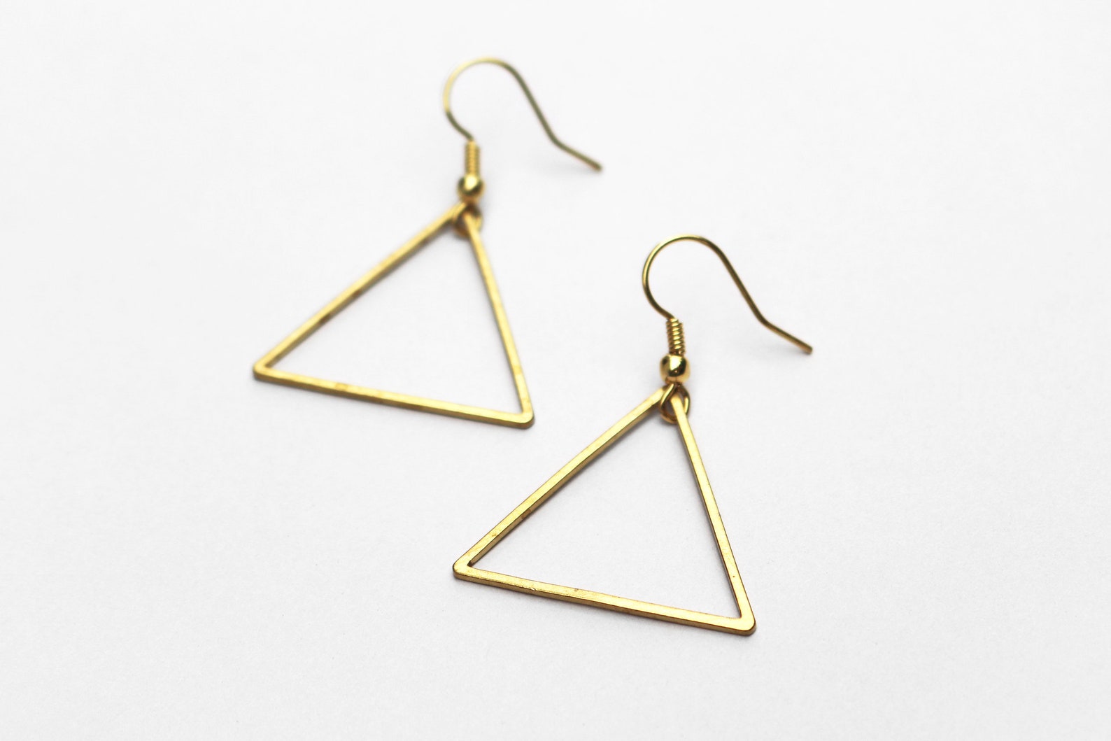 Triangle Earrings // Geometric Drop Earrings // Modern Boho - Etsy