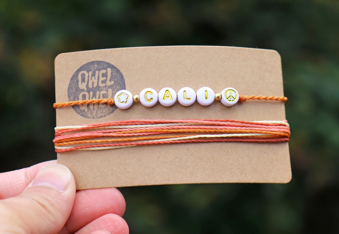 CHAI / Custom Waterproof Name Word String Bracelet Set of 2 ...