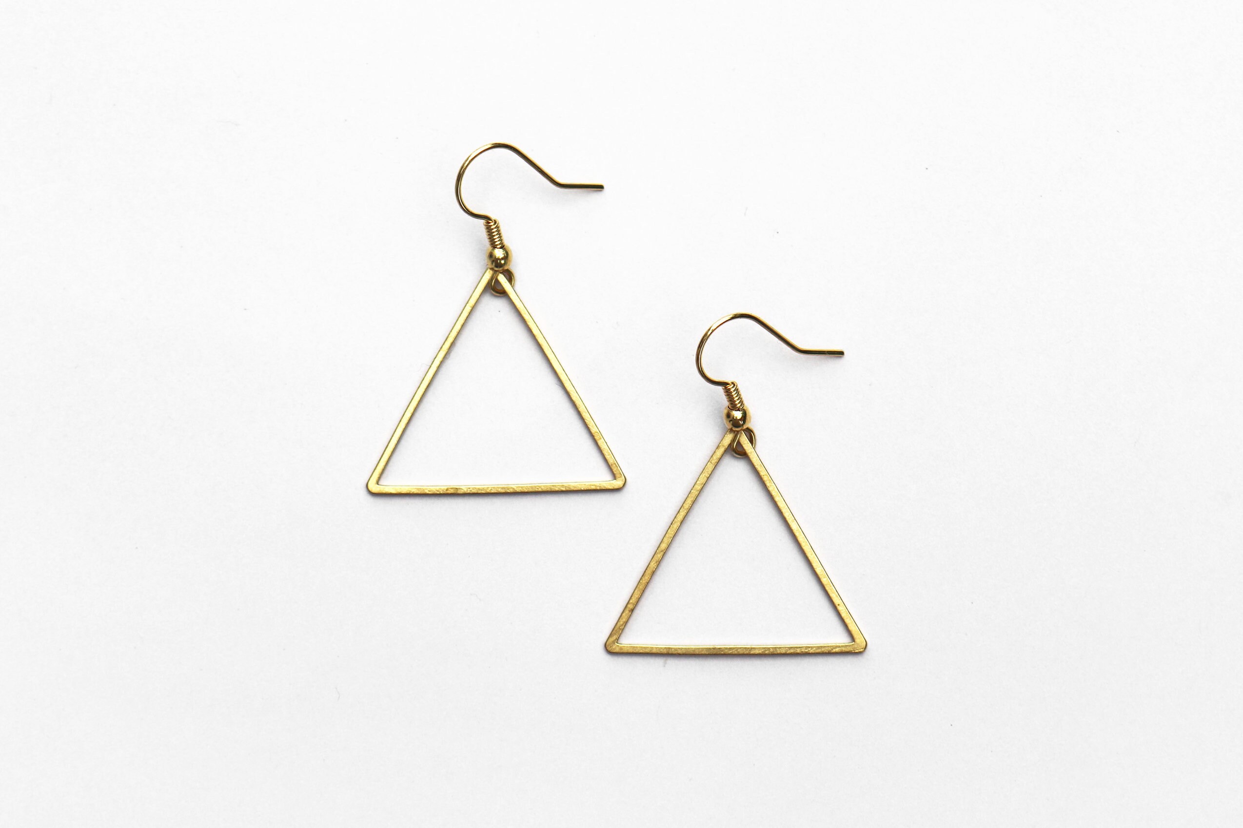 Triangle Earrings // Geometric Drop Earrings // Modern Boho - Etsy