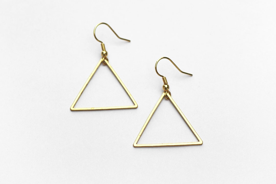 Triangle Earrings // Geometric Drop Earrings // Modern Boho Earrings ...