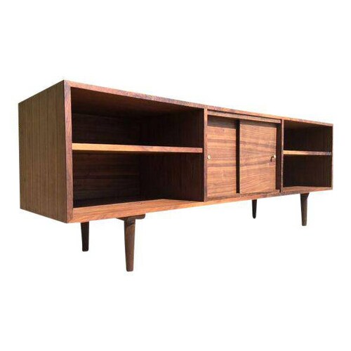 Walnut TV Stand MCM Media Console Mid Century Modern - Etsy