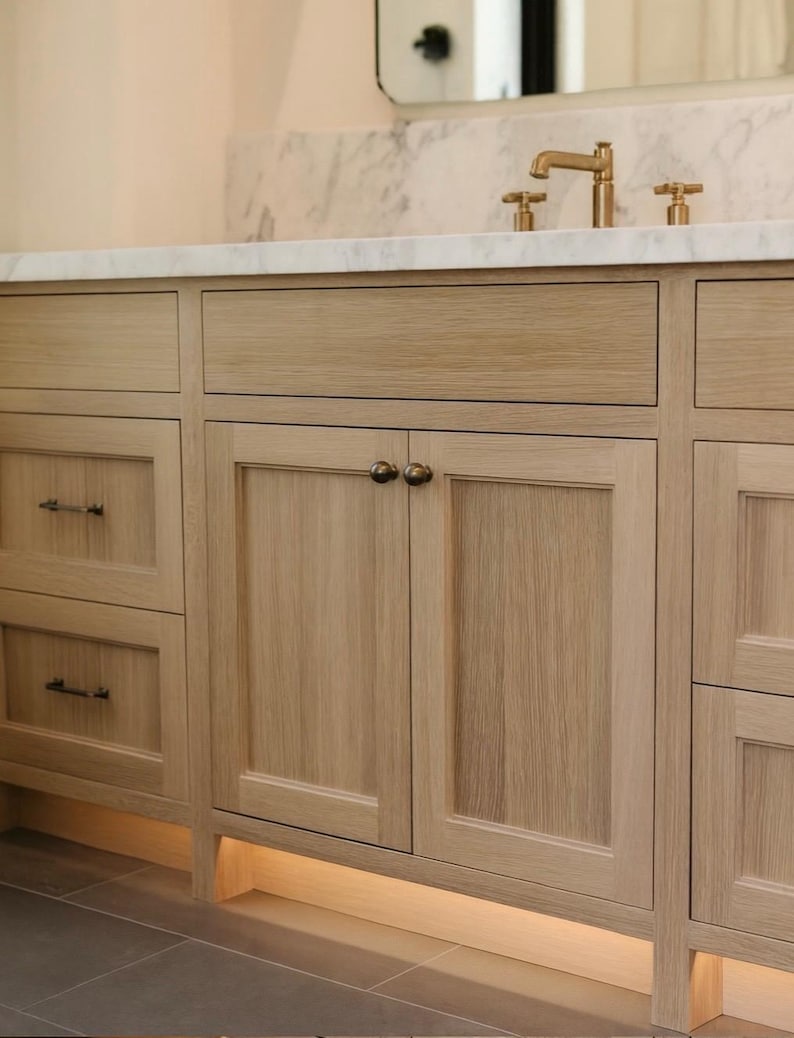 55” Oak Shaker Inset Style Single Sink Vanity | Made in USA - Etsy