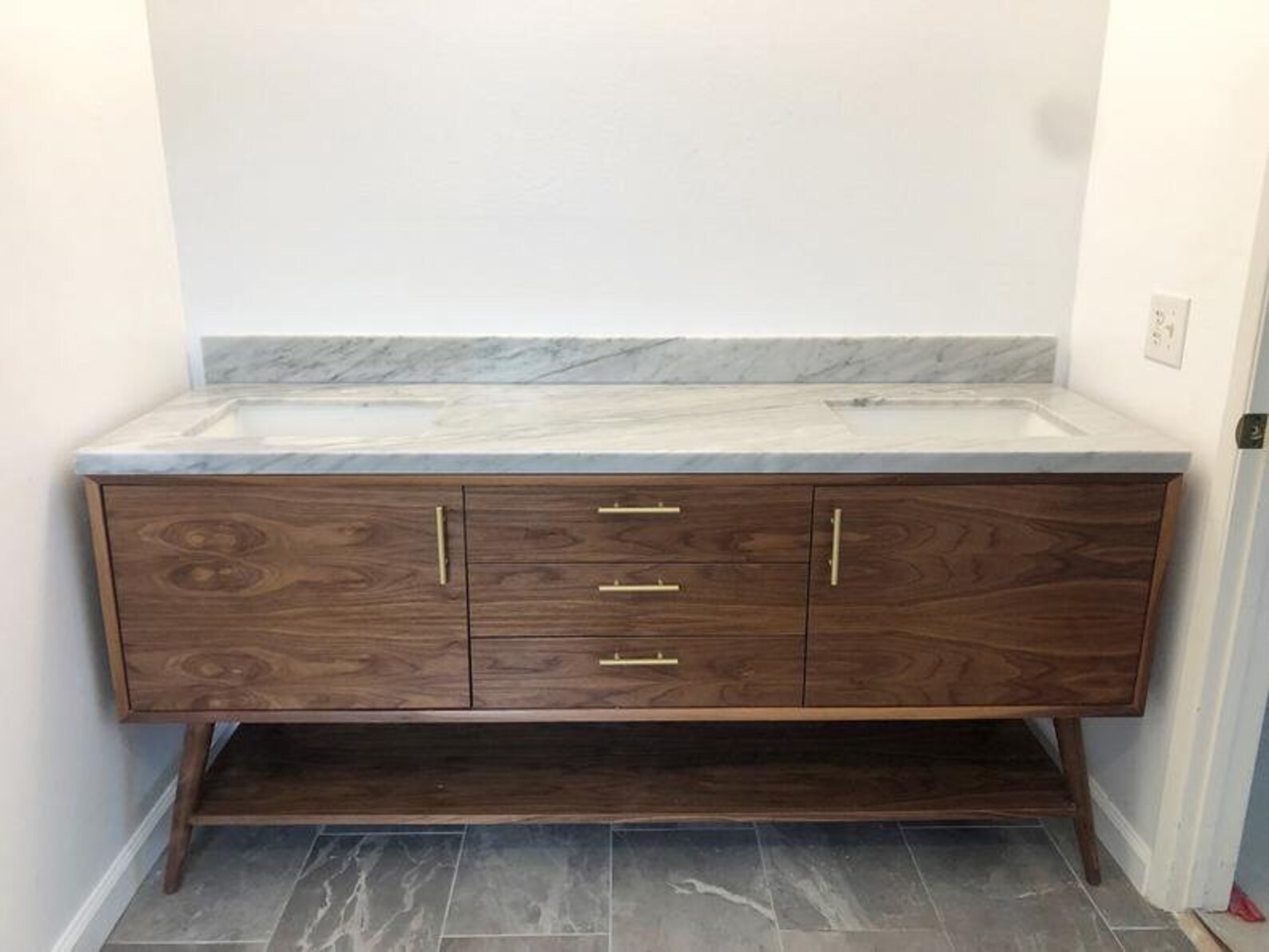 72" Mid Century "streamline" Bathroom Vanity ( Custom Listing for ...
