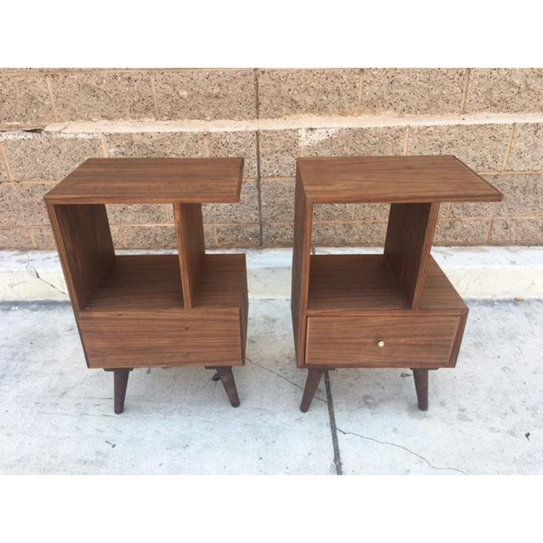 Mid Century Style Compact Night Stands - Etsy