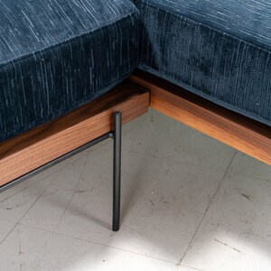 Modern Wood-rail Sofa Chaise - Etsy