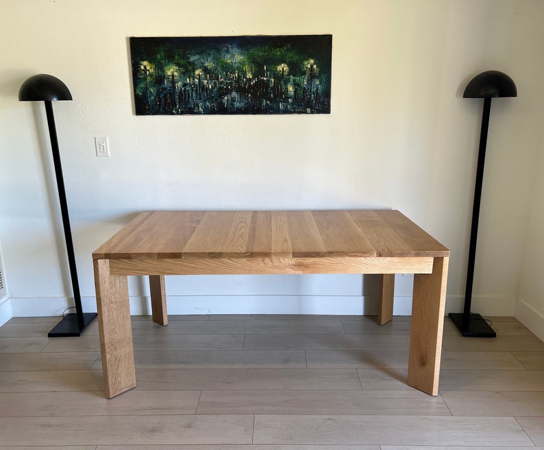 Modern White Oak Extendable Dining Table - Etsy