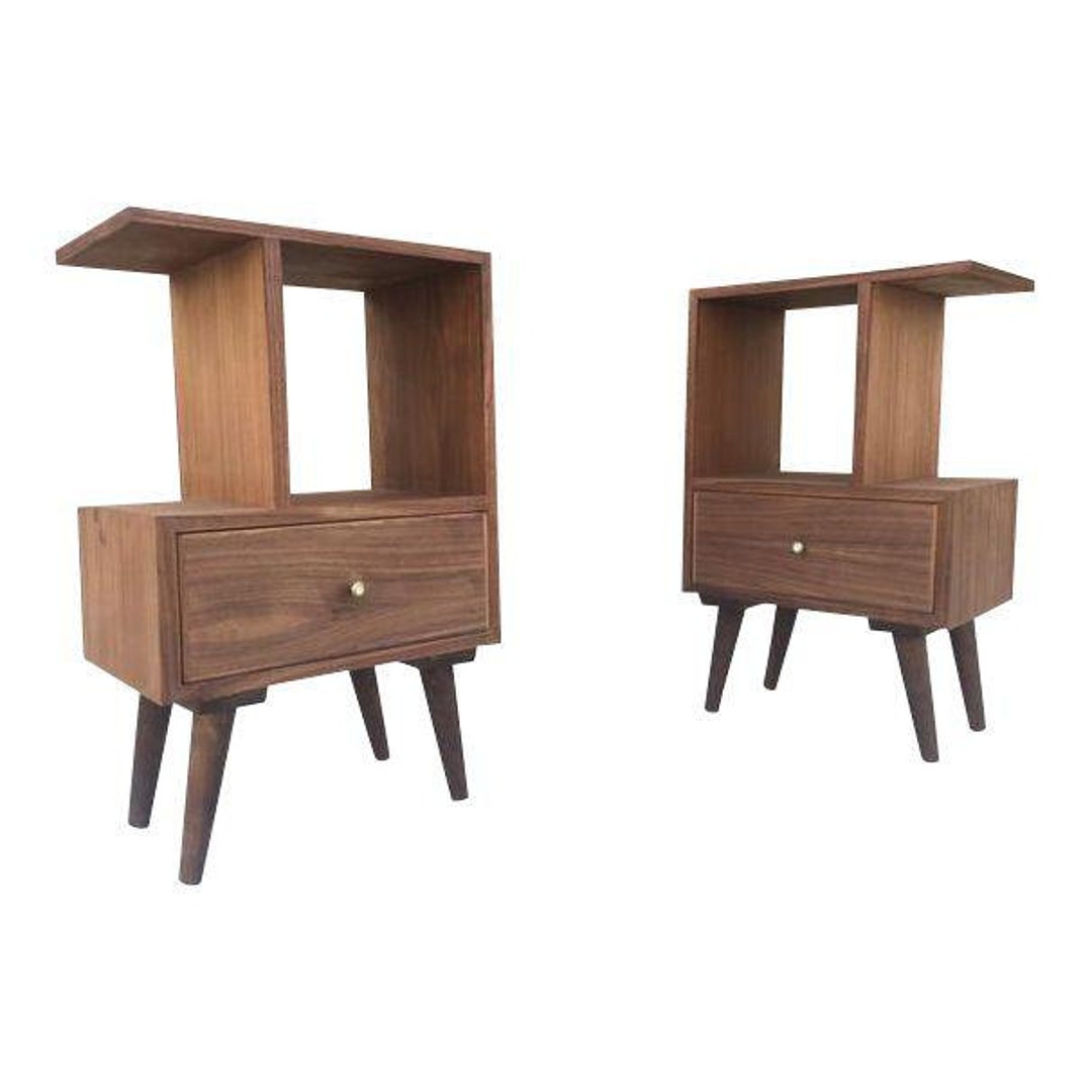 Mid Century Style Compact Night Stands - Etsy