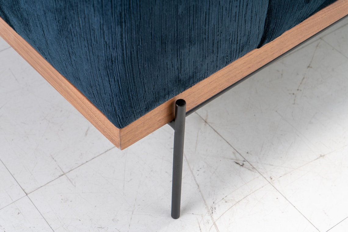 Modern Wood-rail Sofa - Etsy