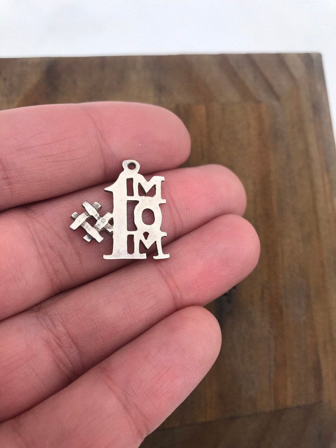 Mom Charm #1 Mom Sterling Silver Pendant Number One Mom Mother Charm ...