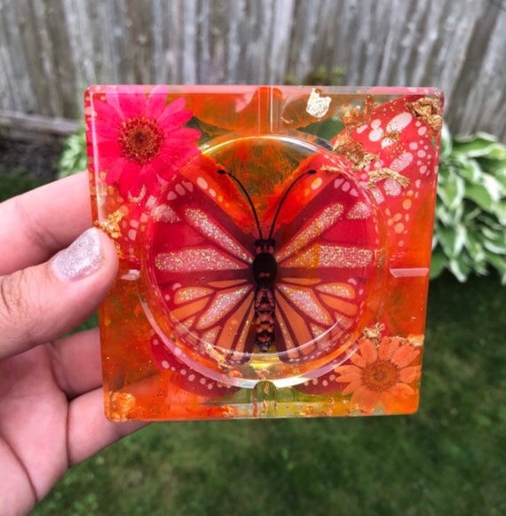 Handmade flower ashtray custom made jewelry dish Collectibles Ashtrays ...