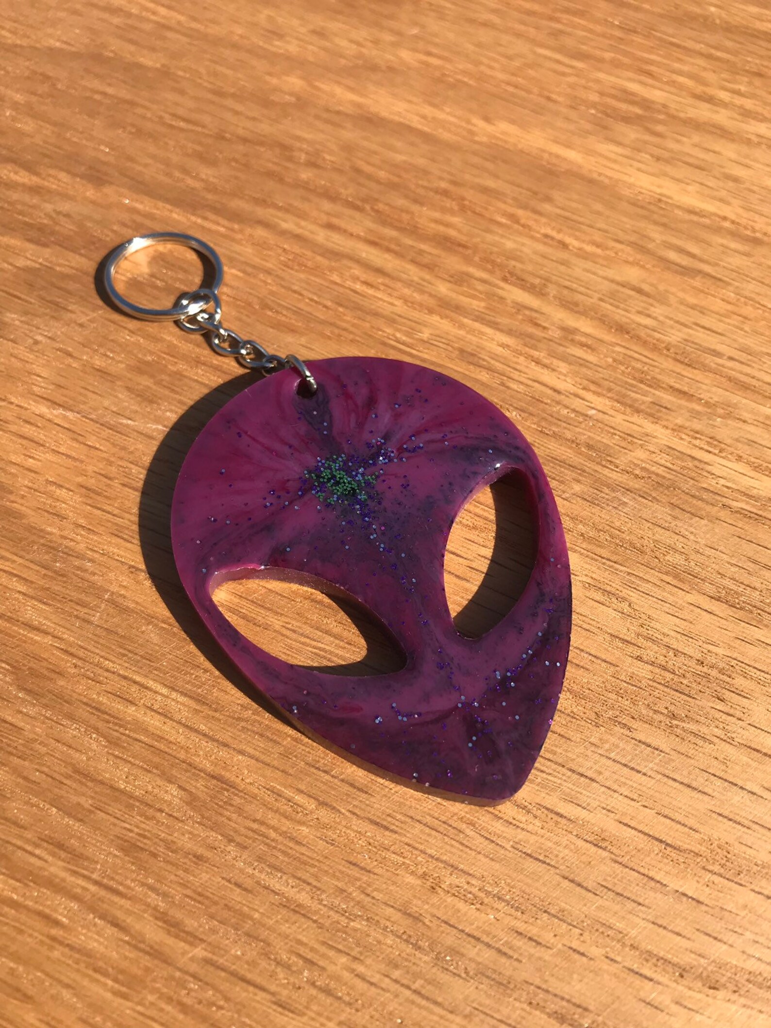 Cosmic Magenta Glitter Alien Keychain Star Being - Etsy