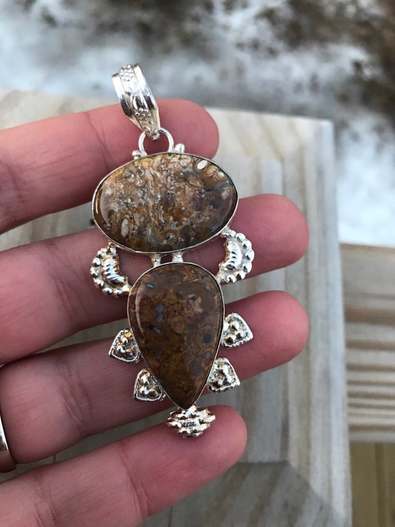 Sterling silver dinosaur bone - Gem