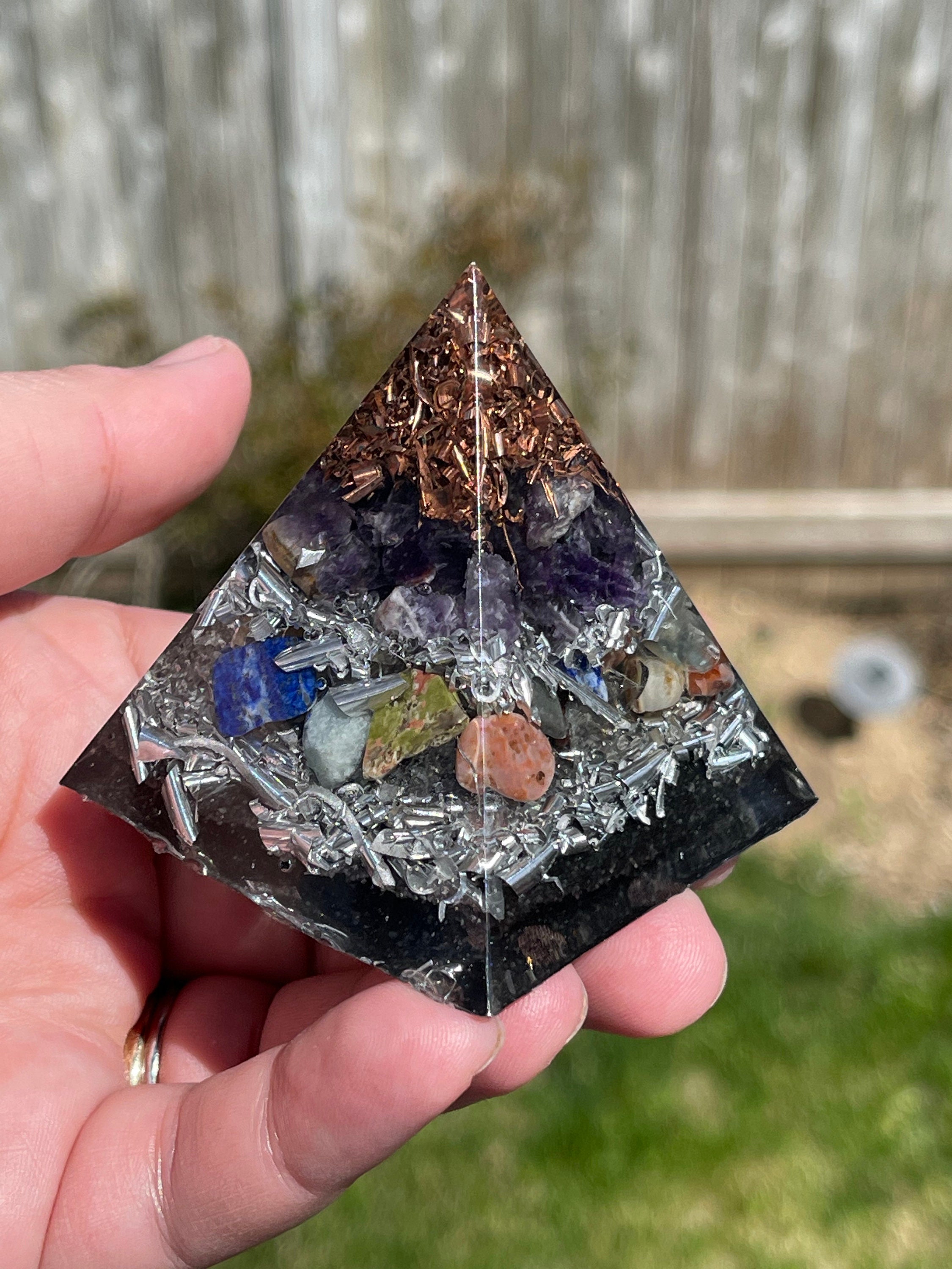 Orgonite Pyramid Orgone Energy Healing Crystals Metals and | Etsy