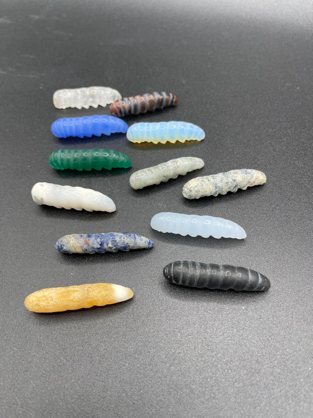 Little Crystal Inch Worms Caterpillars Insects Healing Crystals 1009 - Etsy