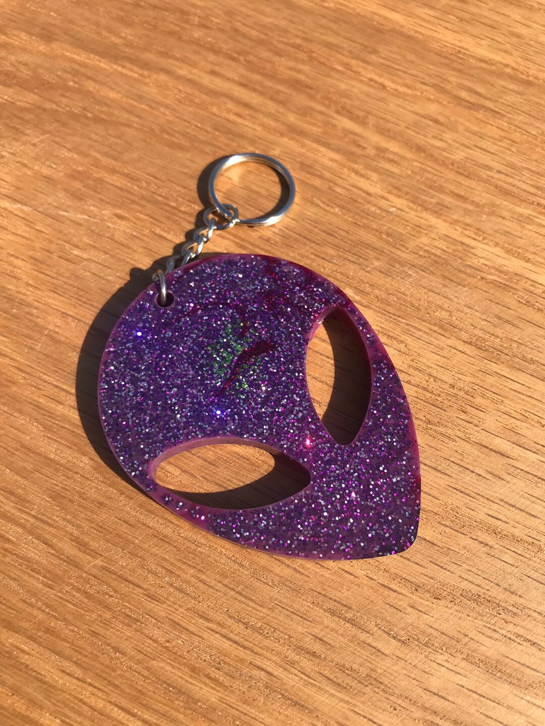 Cosmic Magenta Glitter Alien Keychain Star Being - Etsy