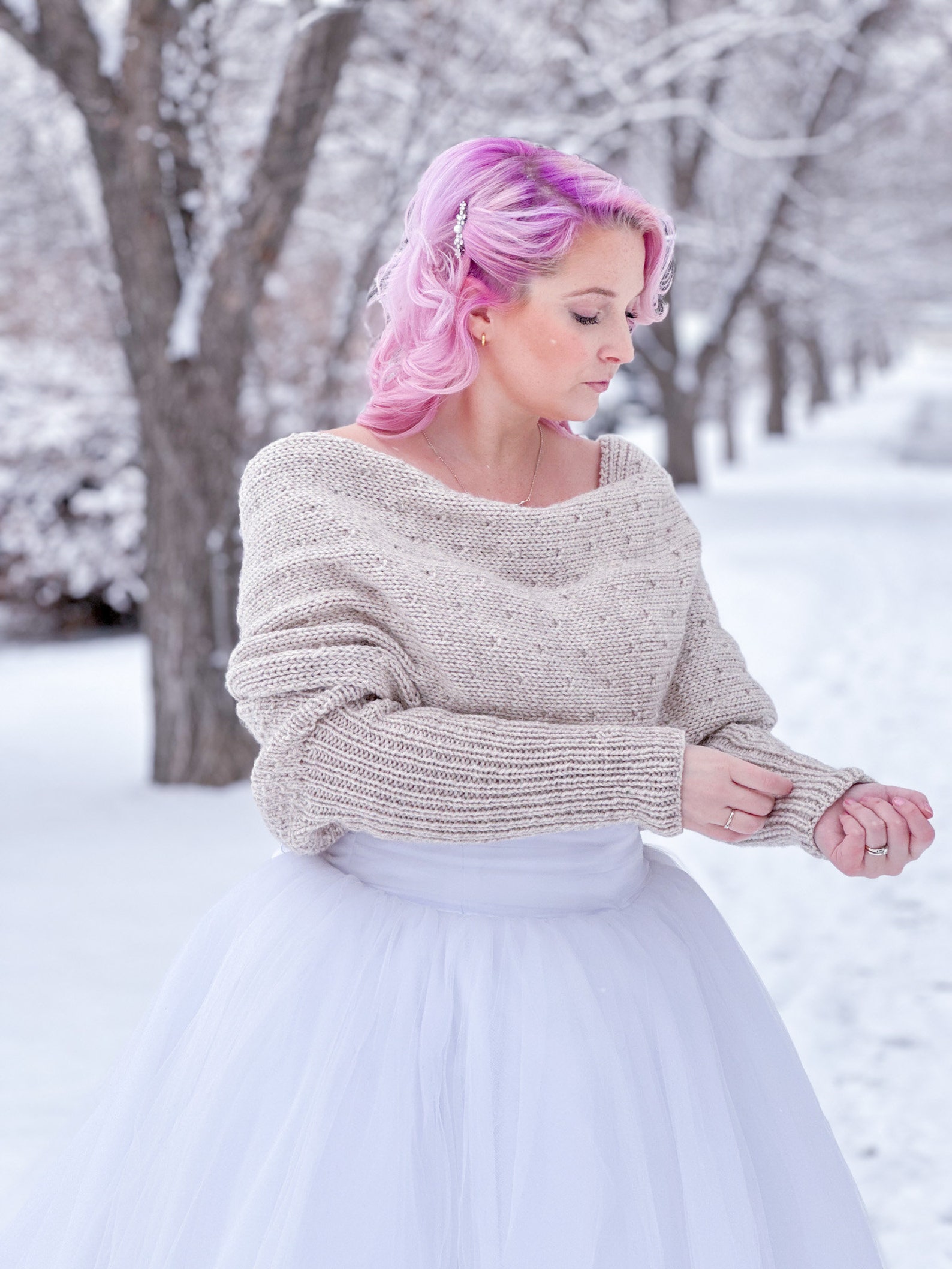 KNITTING PATTERN Snowfall Sweater Scarf, Scarf With Sleeves, Sneed ...