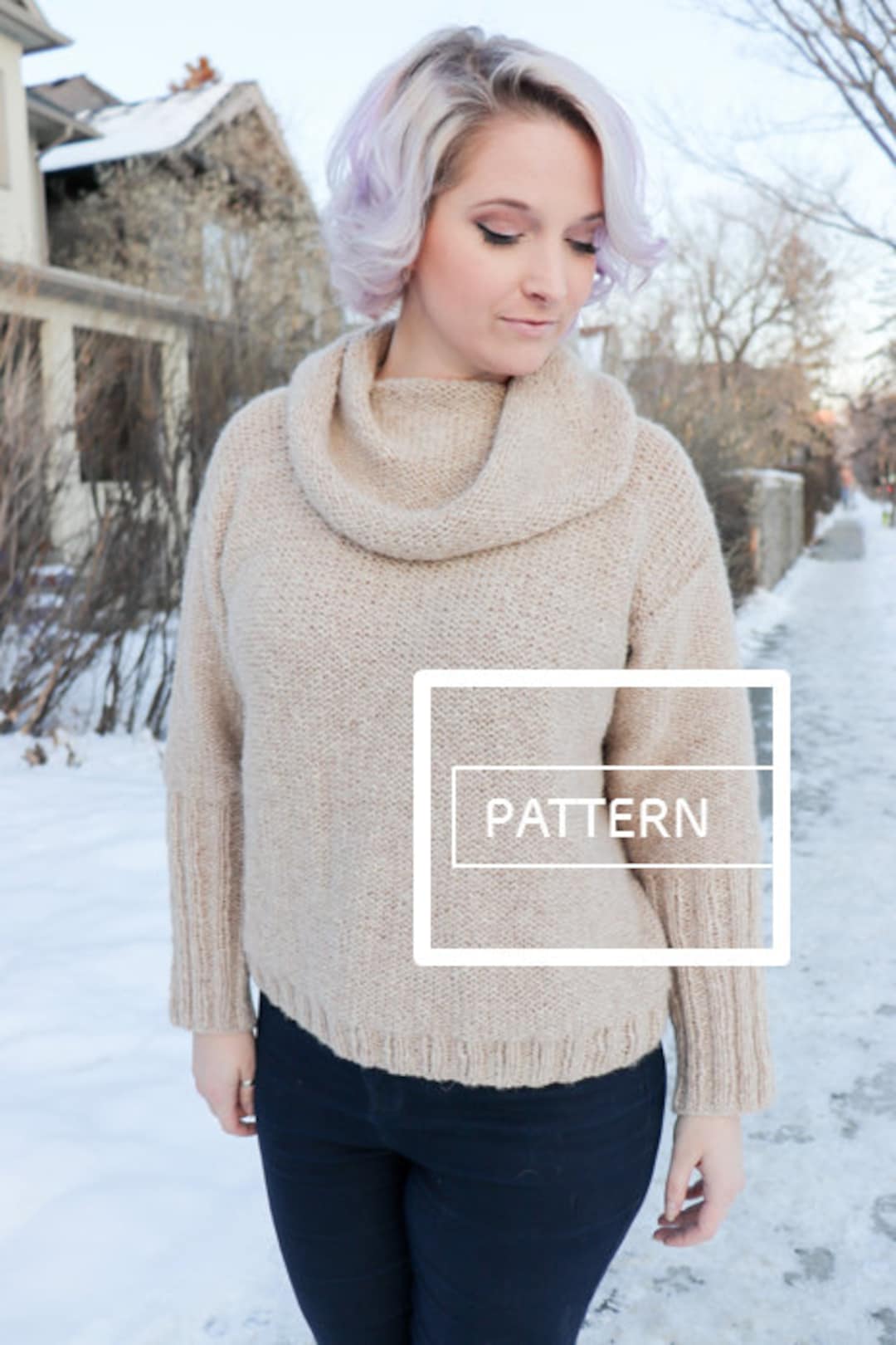 KNITTING PATTERN **tunnel Vision Sweater, Cowl Knit Sweater, Sweater ...