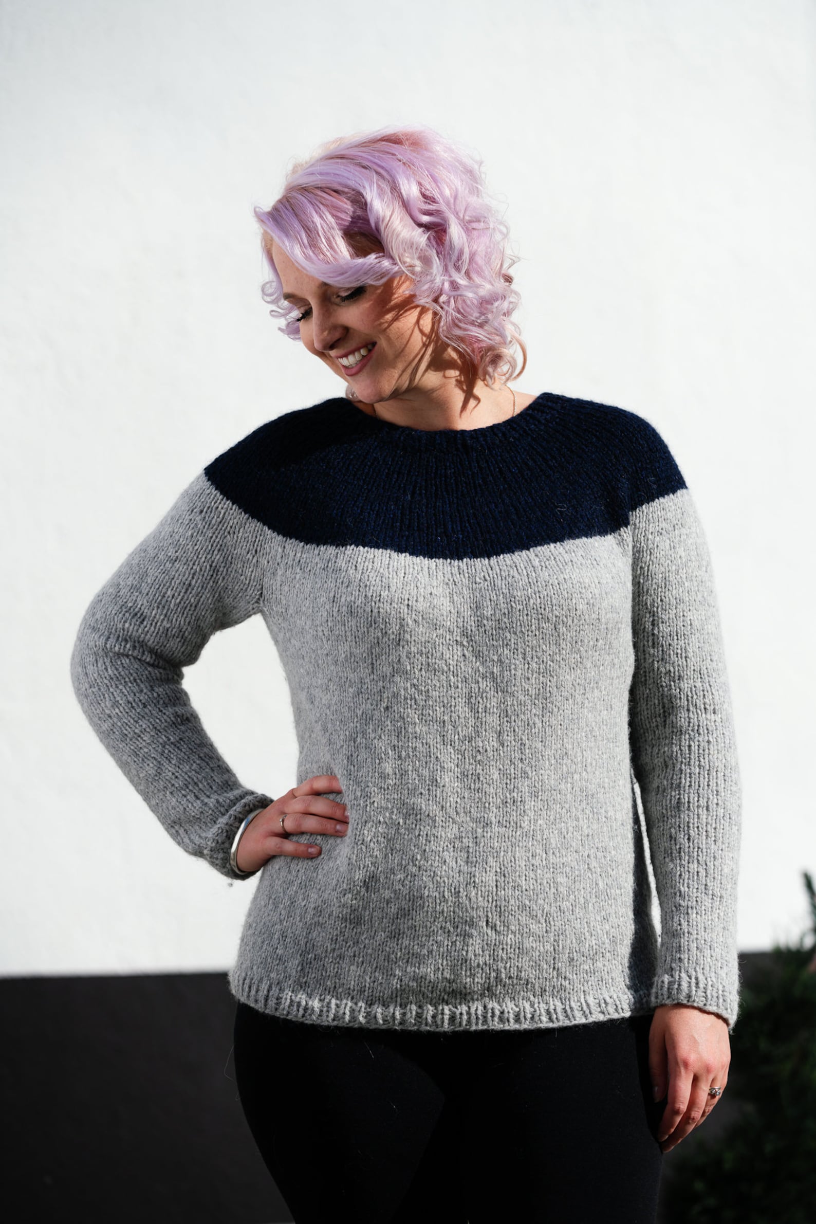 KNITTING PATTERN ** Basic Colorblock Yoke Sweater Pattern, Beginner ...