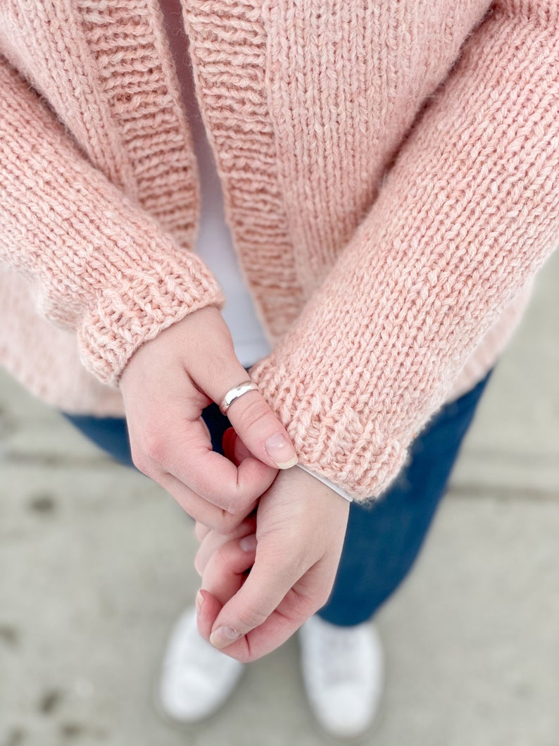 KNITTING PATTERN Easy Eyelet Yoke Cardigan Beginner - Etsy