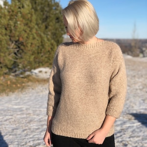 KNITTING PATTERN* Crossback Sweater, Reversible Knit Sweater Pattern ...