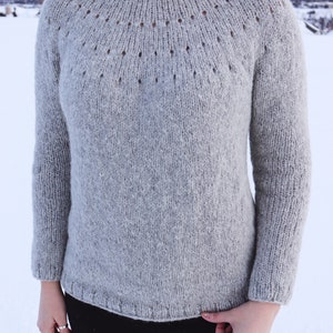 KNITTING PATTERN ** Easy Eyelet Yoke Sweater Pattern, Beginner Yoke ...