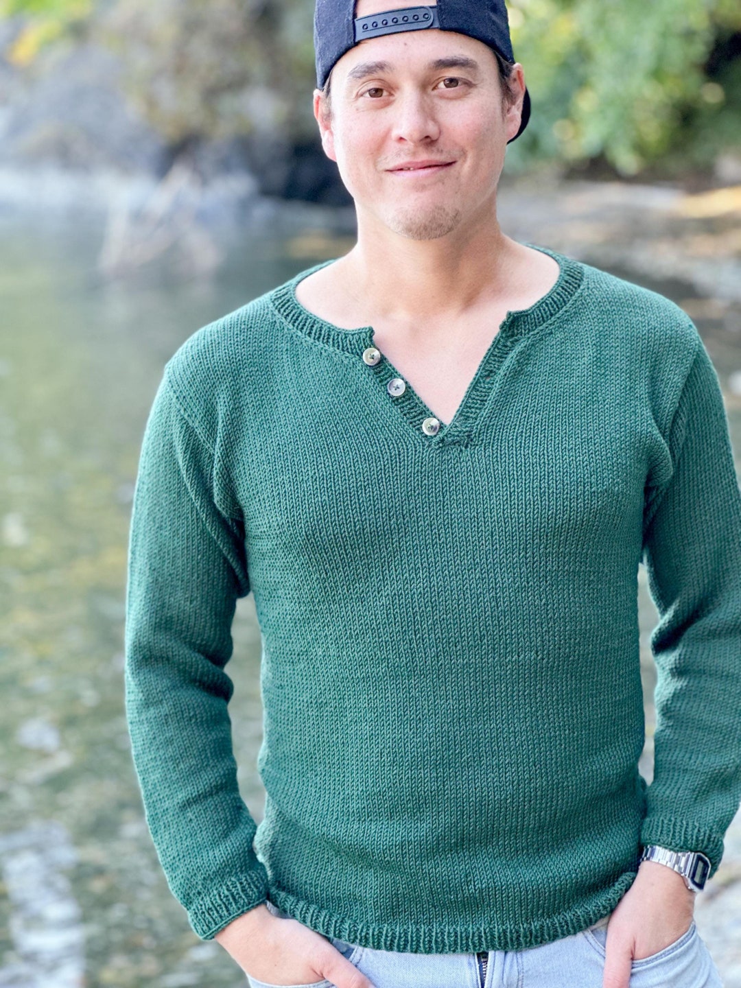 KNITTING PATTERN ** Heartthrob Henley, Knit Henley, Knit Mens Henley ...