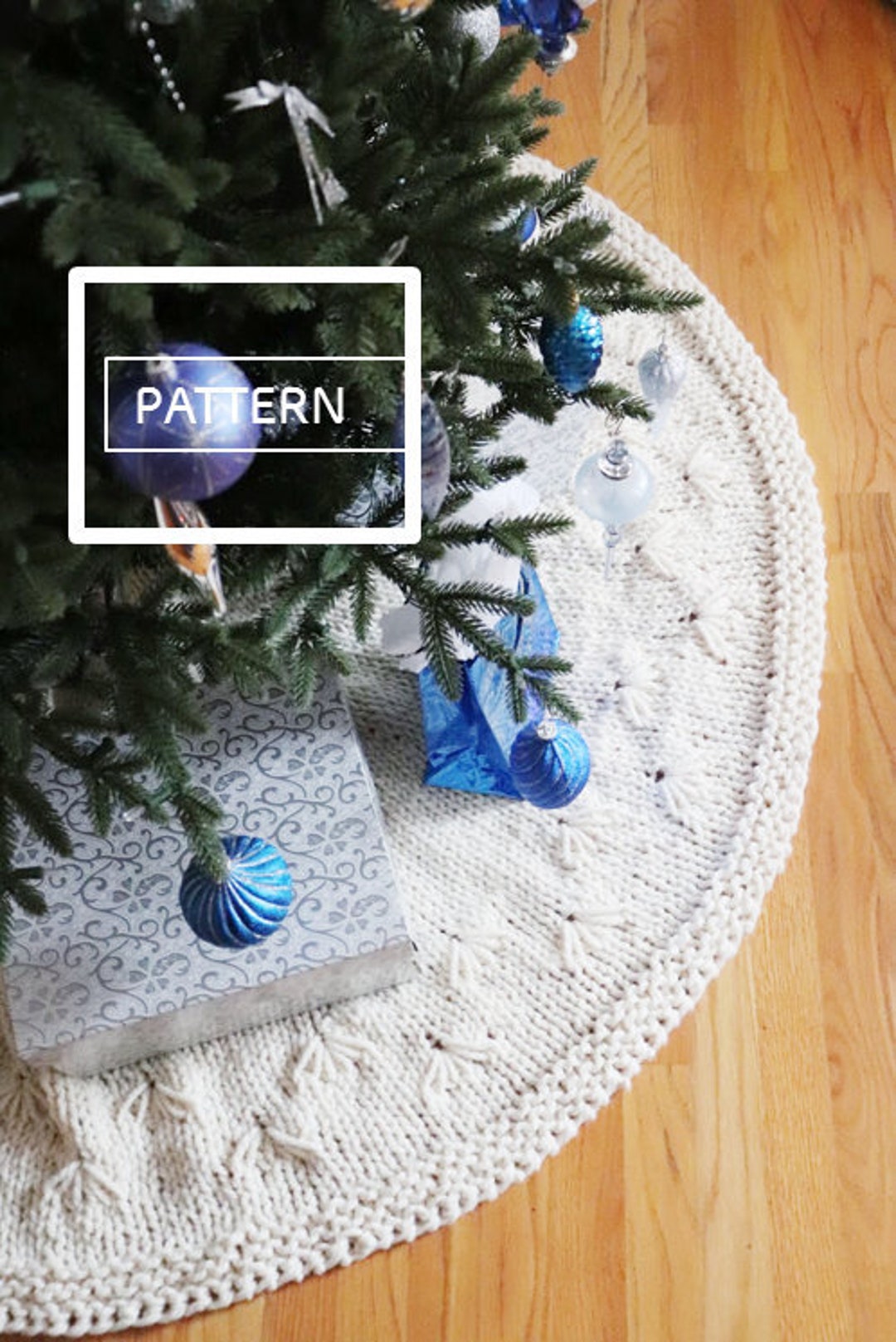 KNITTING PATTERN ** Snowbell Tree Skirt, Knit Tree Skirt, Holiday Knit ...